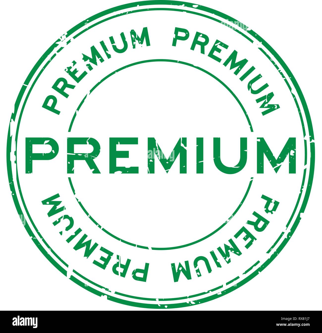 Grunge green premium round rubber seal stamp on white background Stock ...