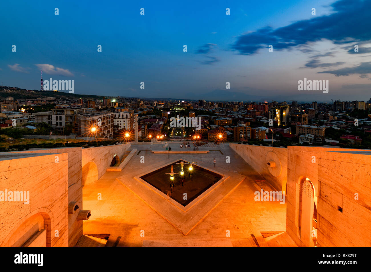 Yerevan Cascade Complex, a giant stairway made of limestone in Yerevan ...