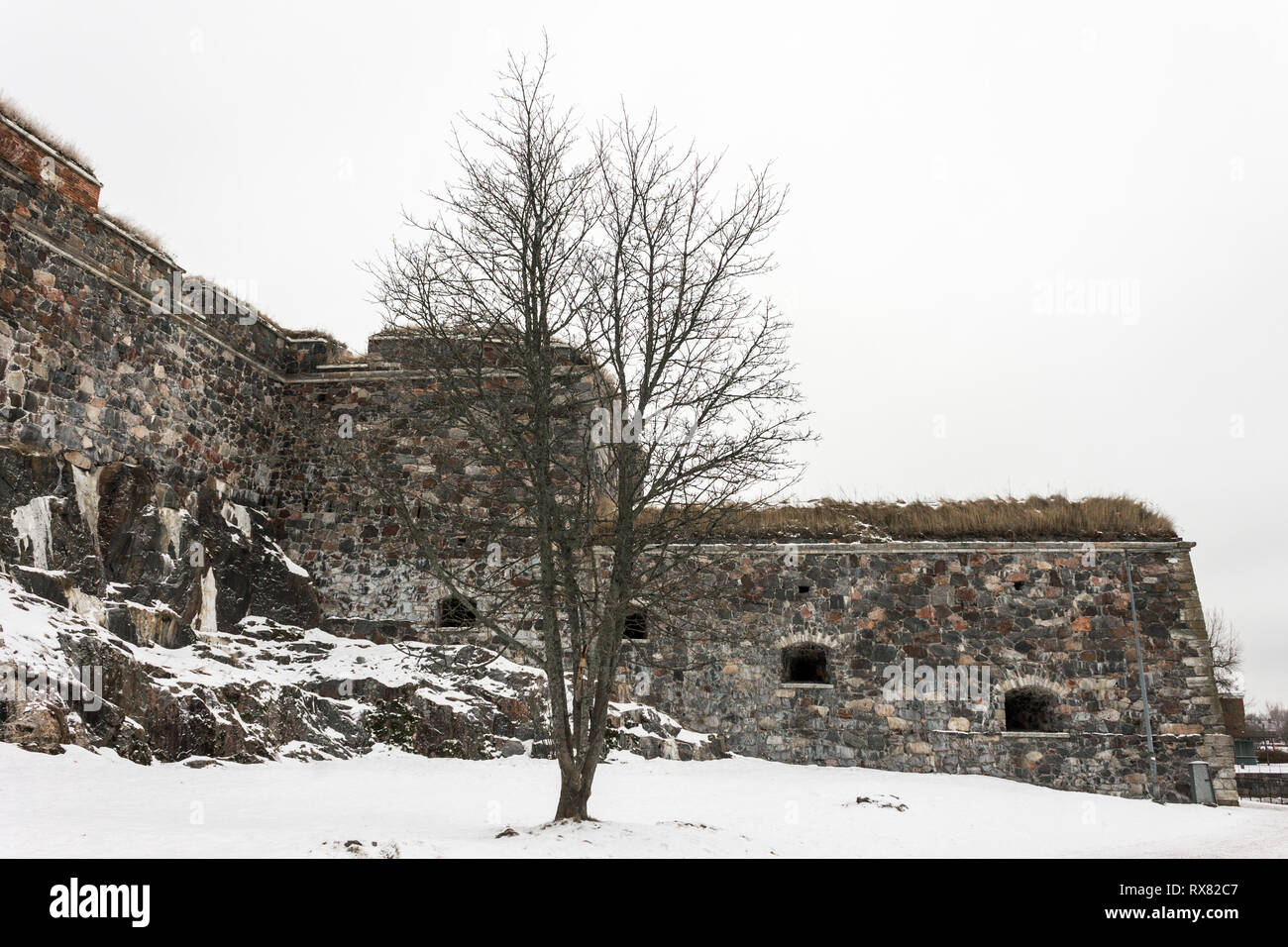 Helsinki, Finland. Walls and fortifications of the fortress island of ...