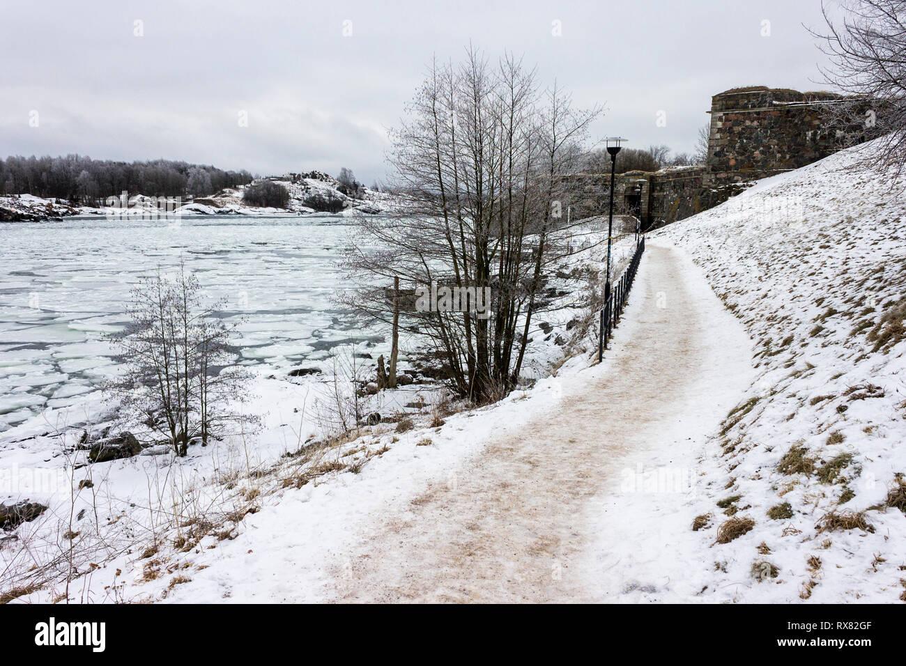 Helsinki, Finland. Walls and fortifications of the fortress island of ...