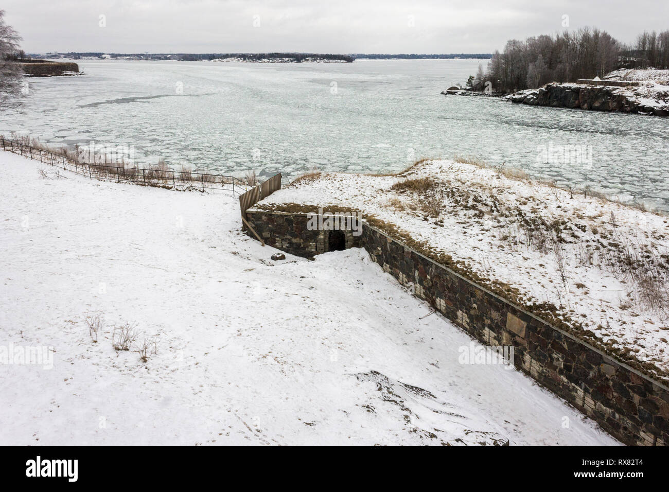Helsinki, Finland. Walls and fortifications of the fortress island of ...