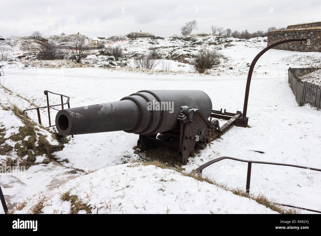 Helsinki, Finland. Walls and fortifications of the fortress island of ...