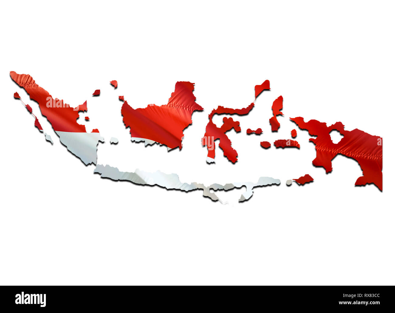 Map On Indonesia Waving Flag 3d Rendering Indonesia Map And Waving