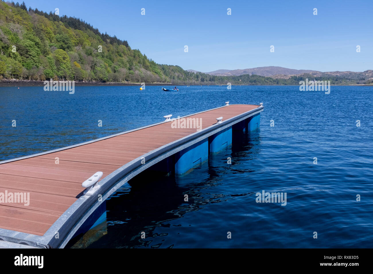 New floating pontoon pier at Lochaline harbour scottish west coast of ...