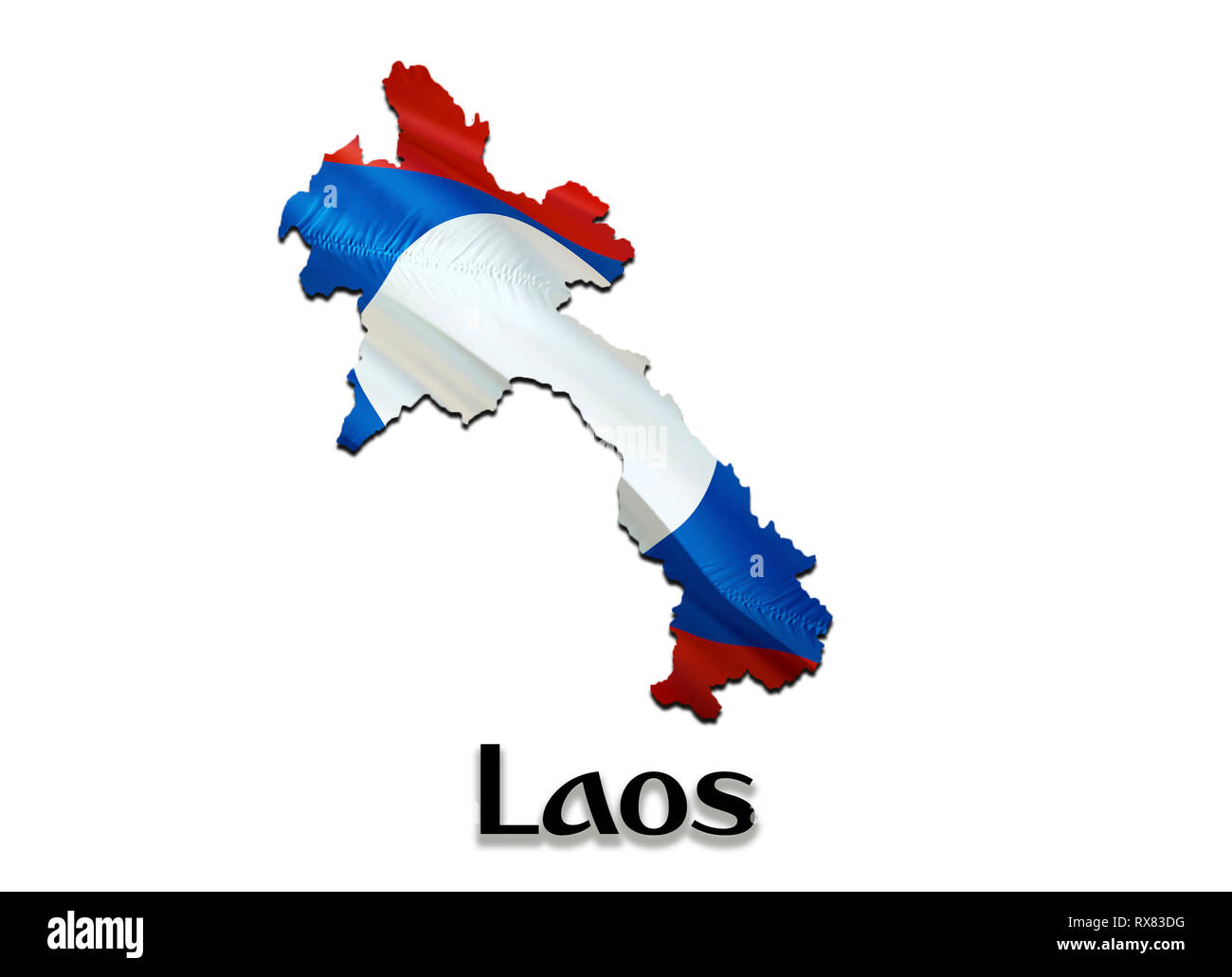 Laos Flag Map