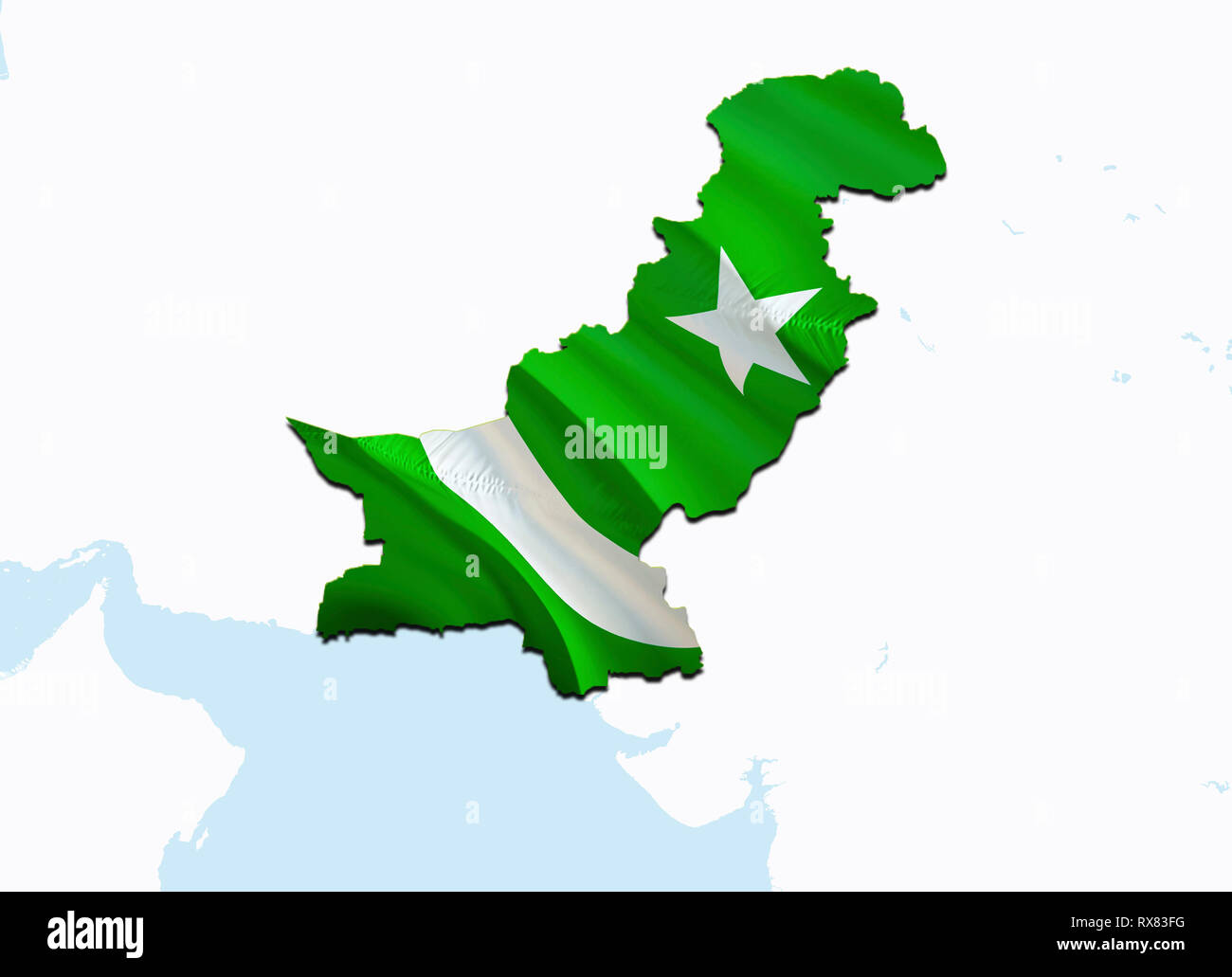 Flag Map Of Pakistan 3d Rendering Pakistan Map And Flag On Asia Map