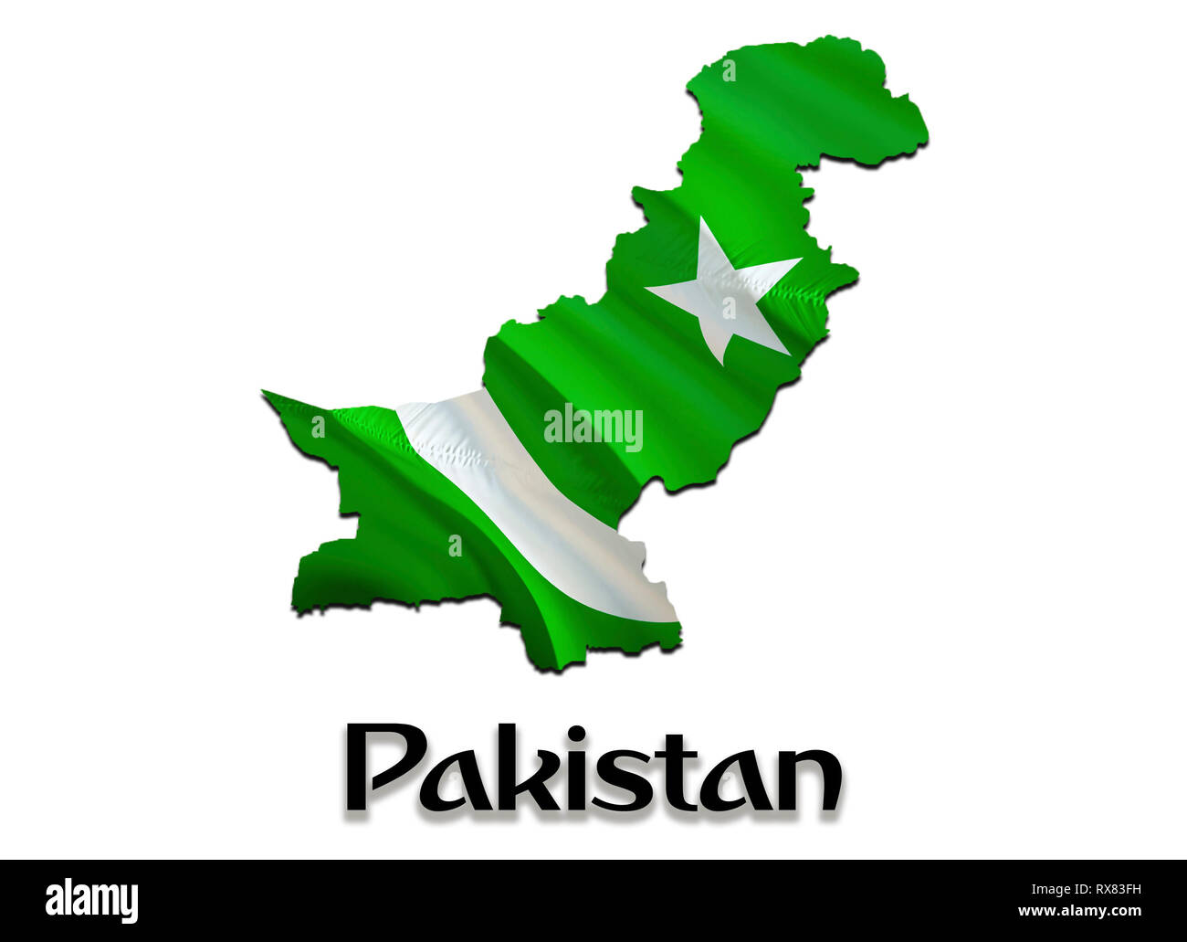 Pakistan Map Flag. 3D rendering Pakistan map and flag on Asia map. The ...
