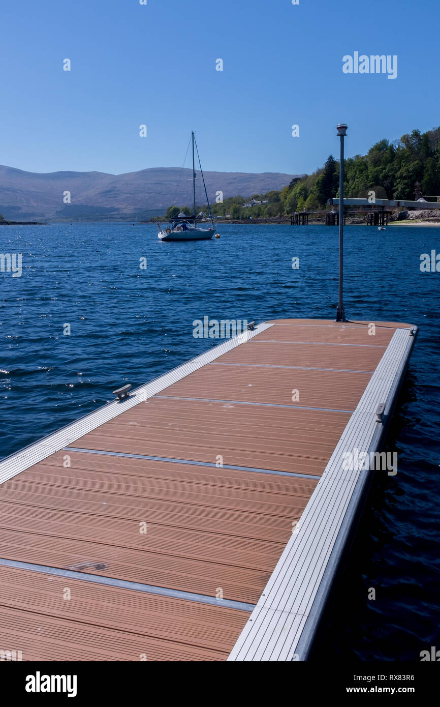 New floating pontoon pier at Lochaline harbour scottish west coast of ...