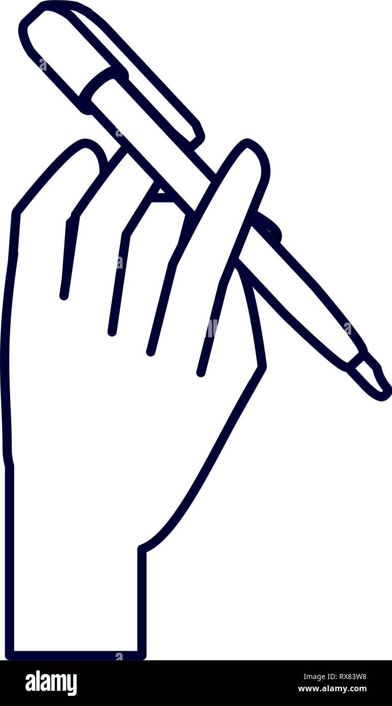 hand with pen ink write icon vector illustration design Stock Vector ...