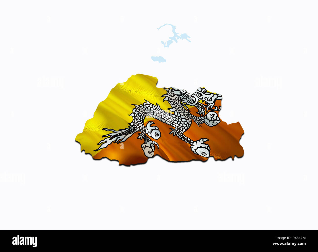 Bhutan Flag Map Free Bhutan Flag Map 3D Illustrations Free Download