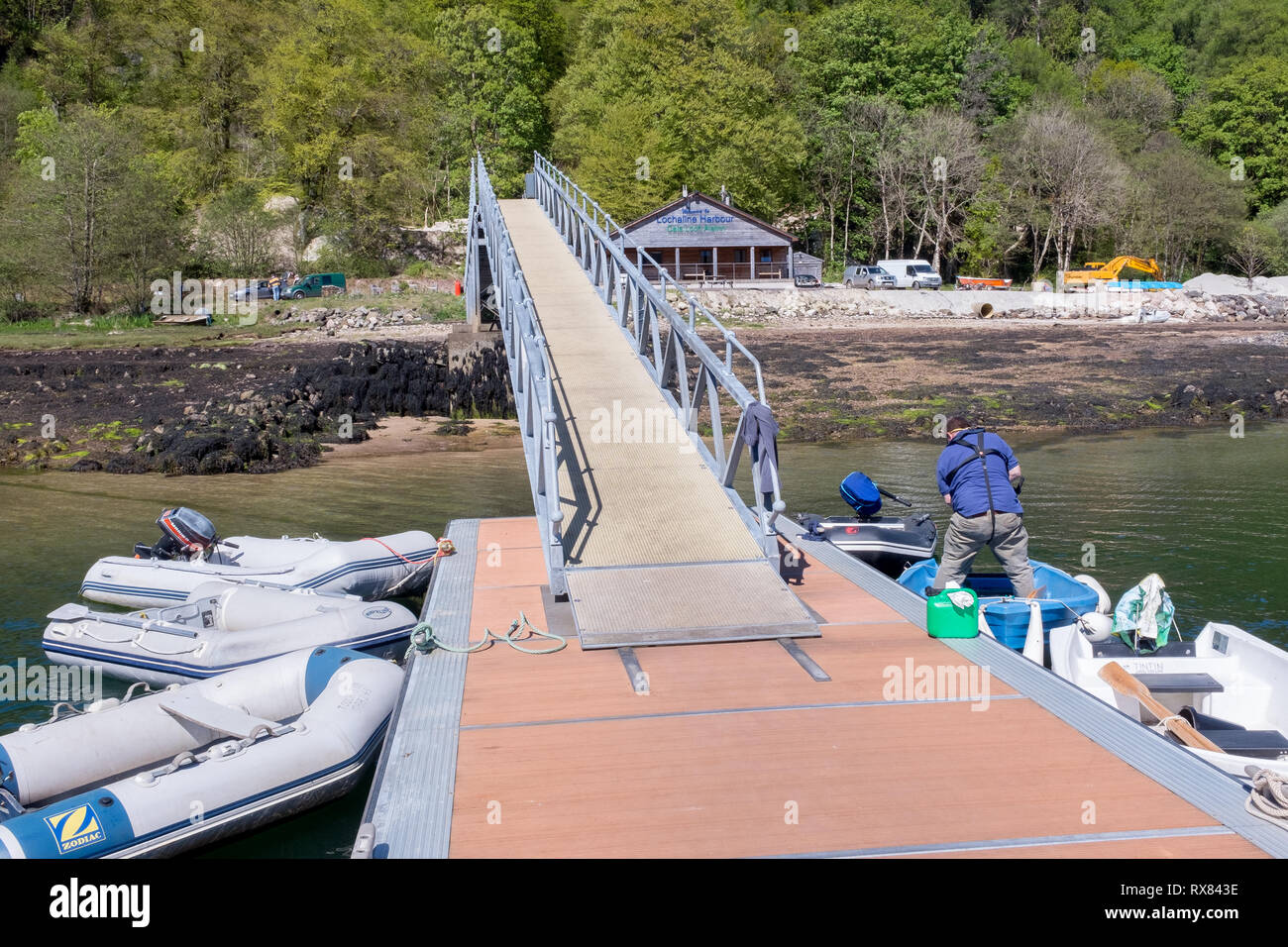 New floating pontoon pier at Lochaline harbour scottish west coast of ...
