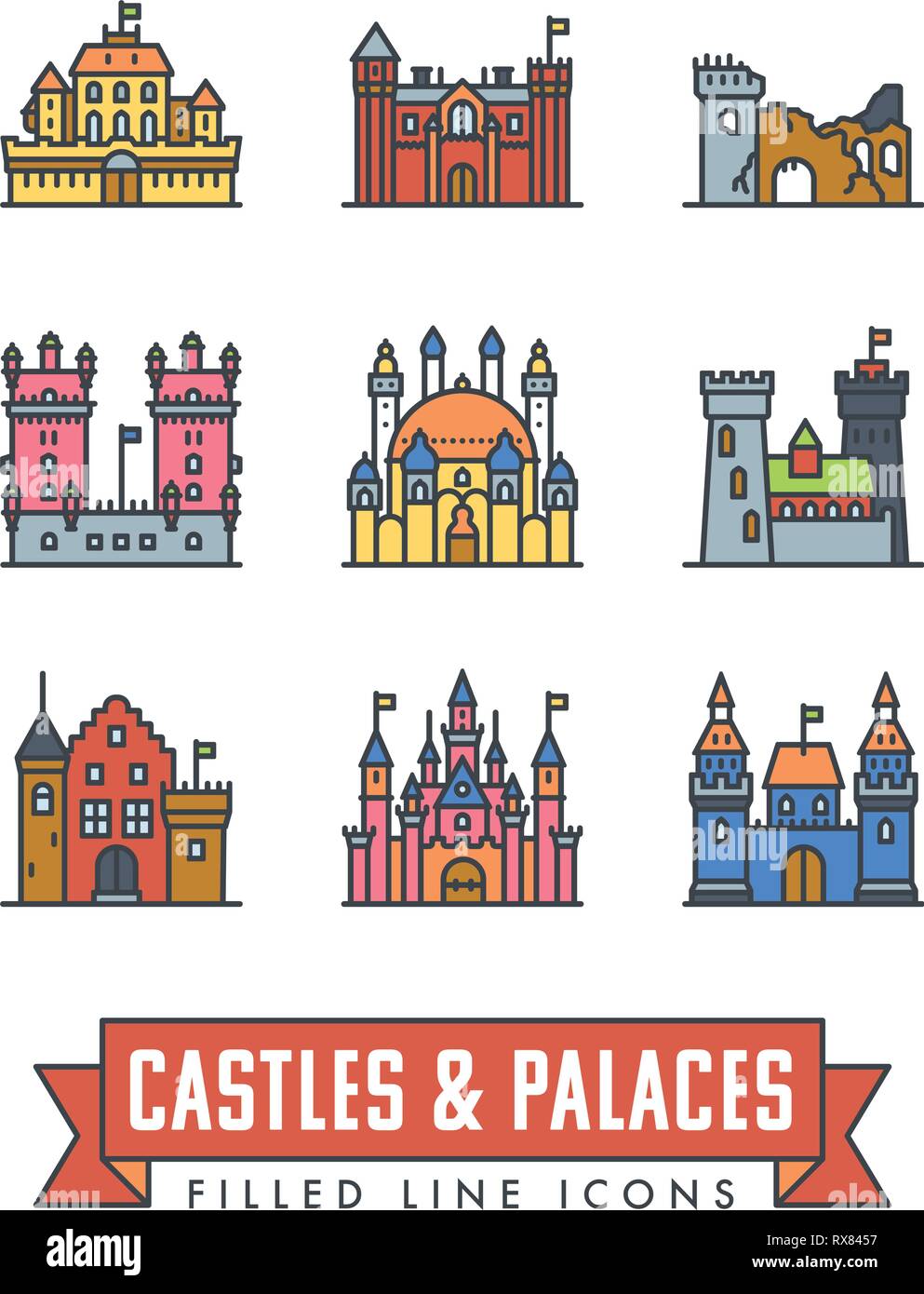Medieval castle illustration color hi-res stock photography and images ...