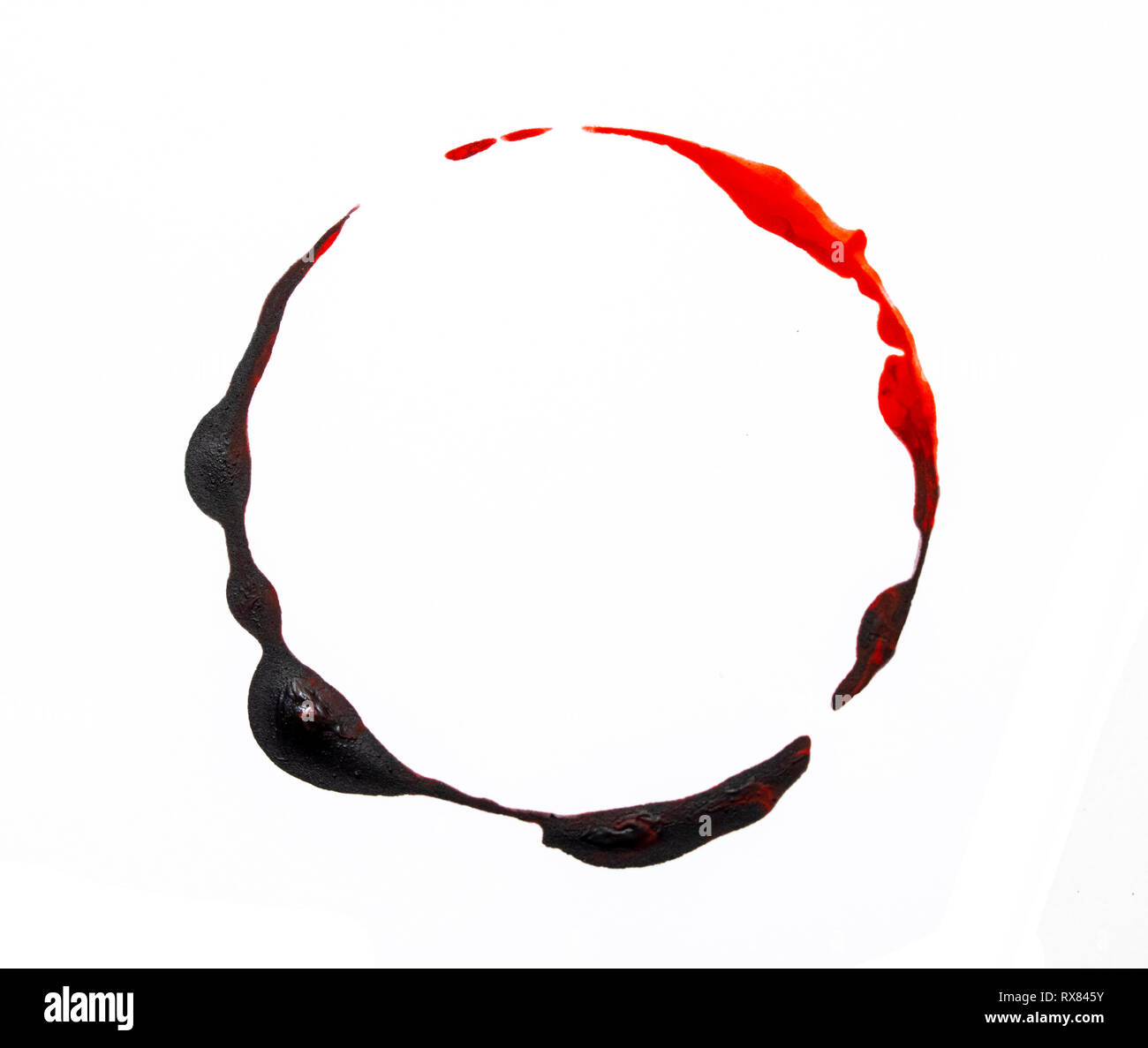 Black and Red Abstract Coffee Cup Stain On White Background Stock Photo ...