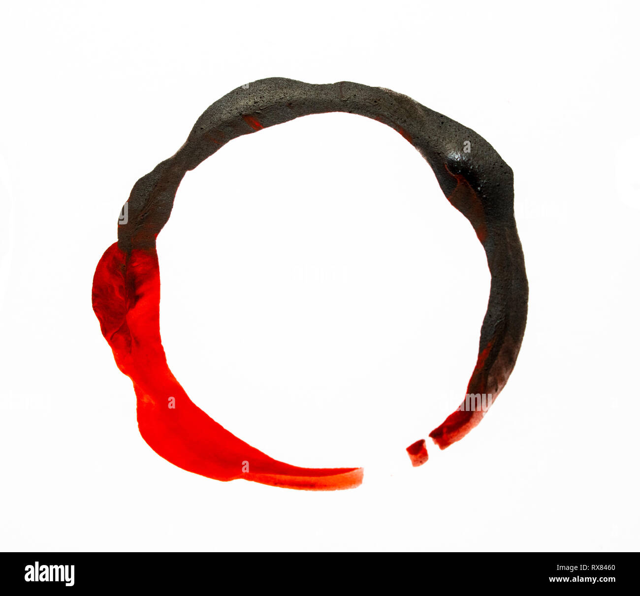Black and Red Abstract Coffee Cup Stain On White Background Stock Photo ...