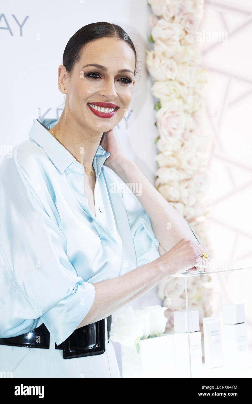 Model Eva Gonzalez attends the 'Kenfay' photo call at the Alma Club in ...