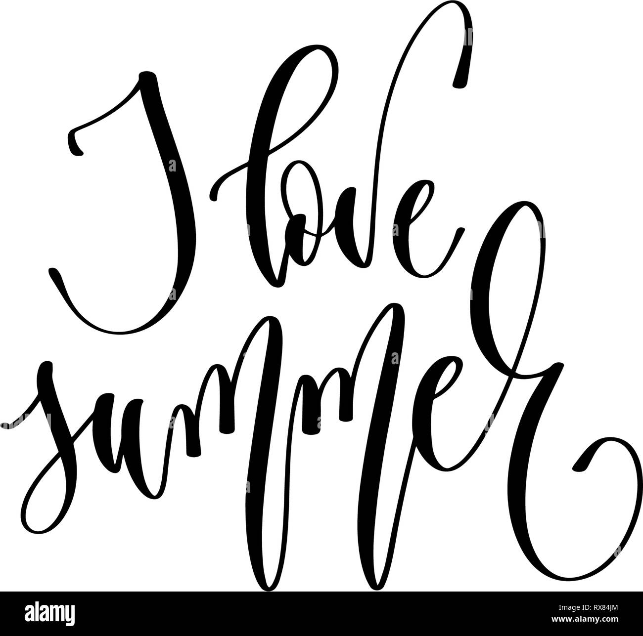 I Love Summer Hand Lettering Inscription Text About Happy Summer Stock Vector Image And Art Alamy