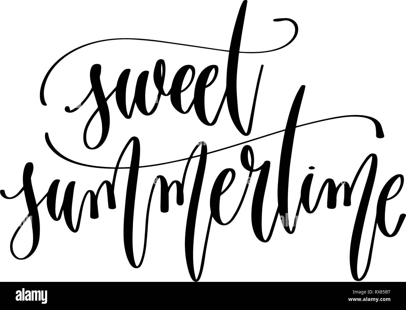 sweet summertime - hand lettering inscription text about happy summer ...