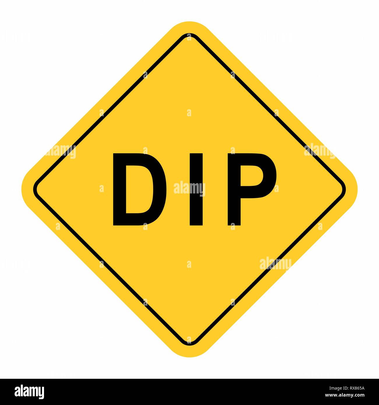 Highway warning sign dip hi-res stock photography and images - Alamy