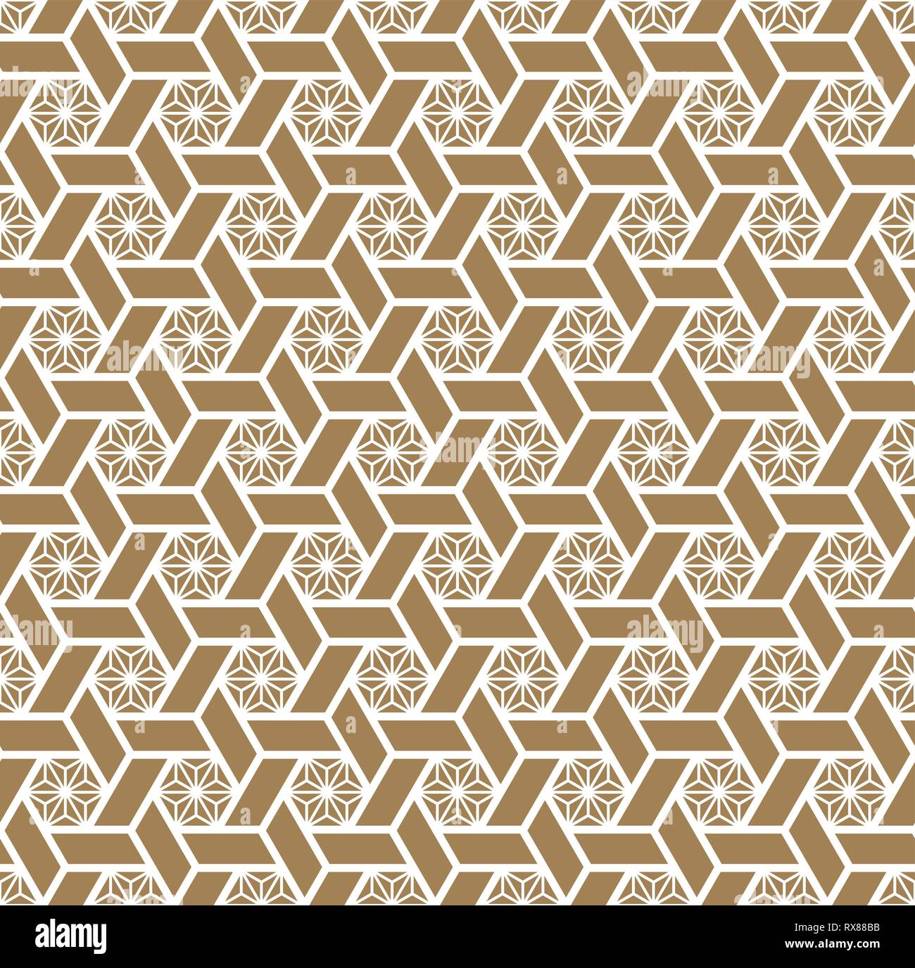 Seamless traditional geometric Japanese ornament.Golden color ...