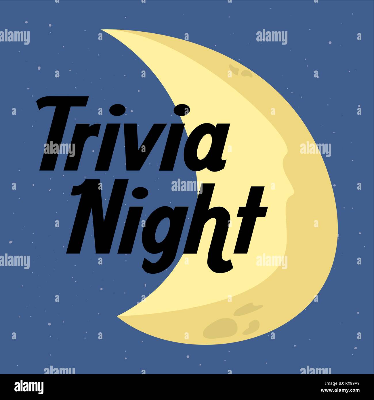 trivia night announcement typography poster vector illustration Stock ...
