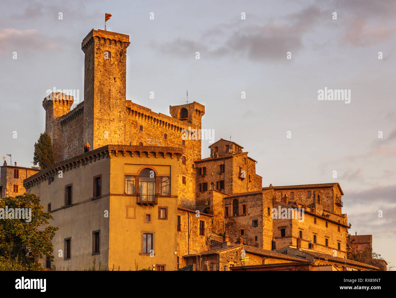 View of Bolsena medieval village with Castello Monaldeschi Stock Photo ...