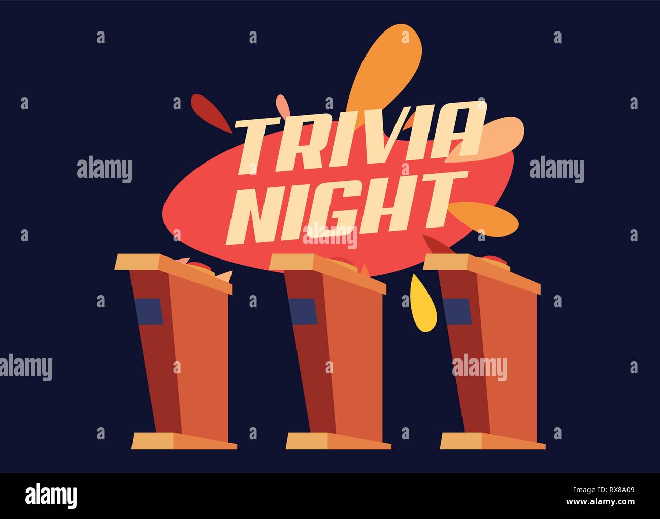 trivia night stand game button vector illustration Stock Vector Image ...