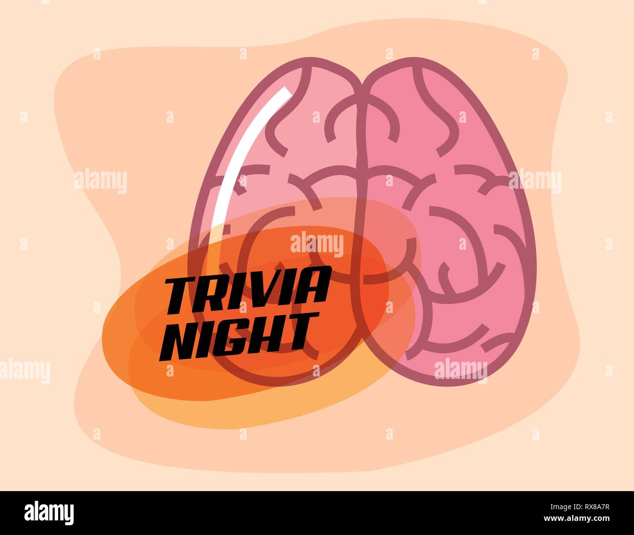 trivia night brain creativity idea vector illustration Stock Vector ...
