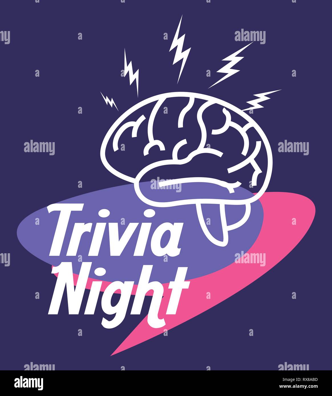 trivia night brain creativity idea vector illustration Stock Vector ...