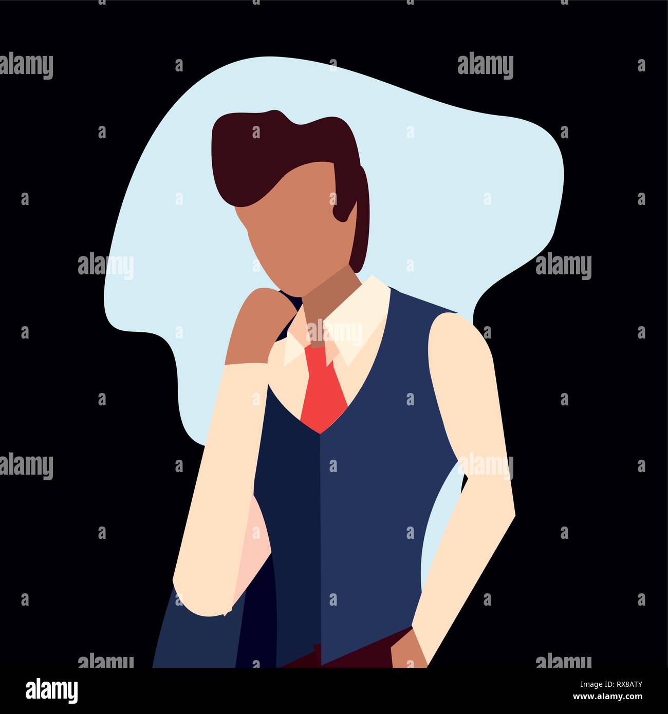 man portrait character model posing vector illustration Stock Vector ...