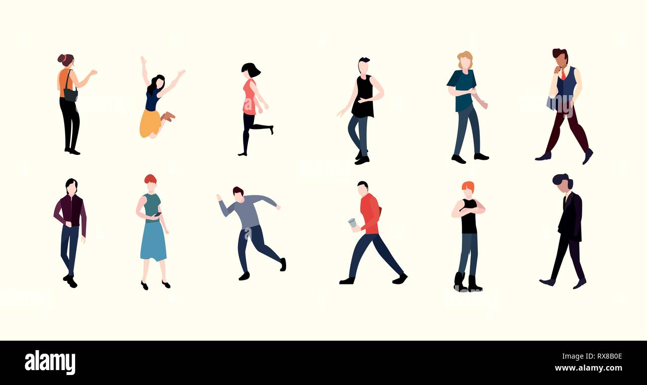 people making differents activities set vector illustration Stock ...