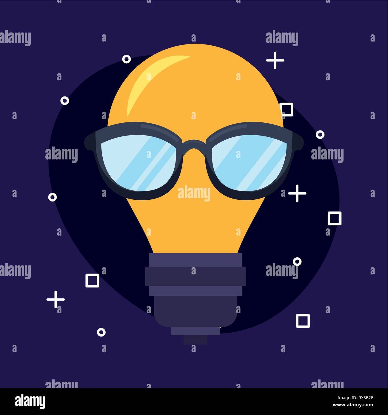 trivia night bulb using glasses vector illustration Stock Vector Image ...