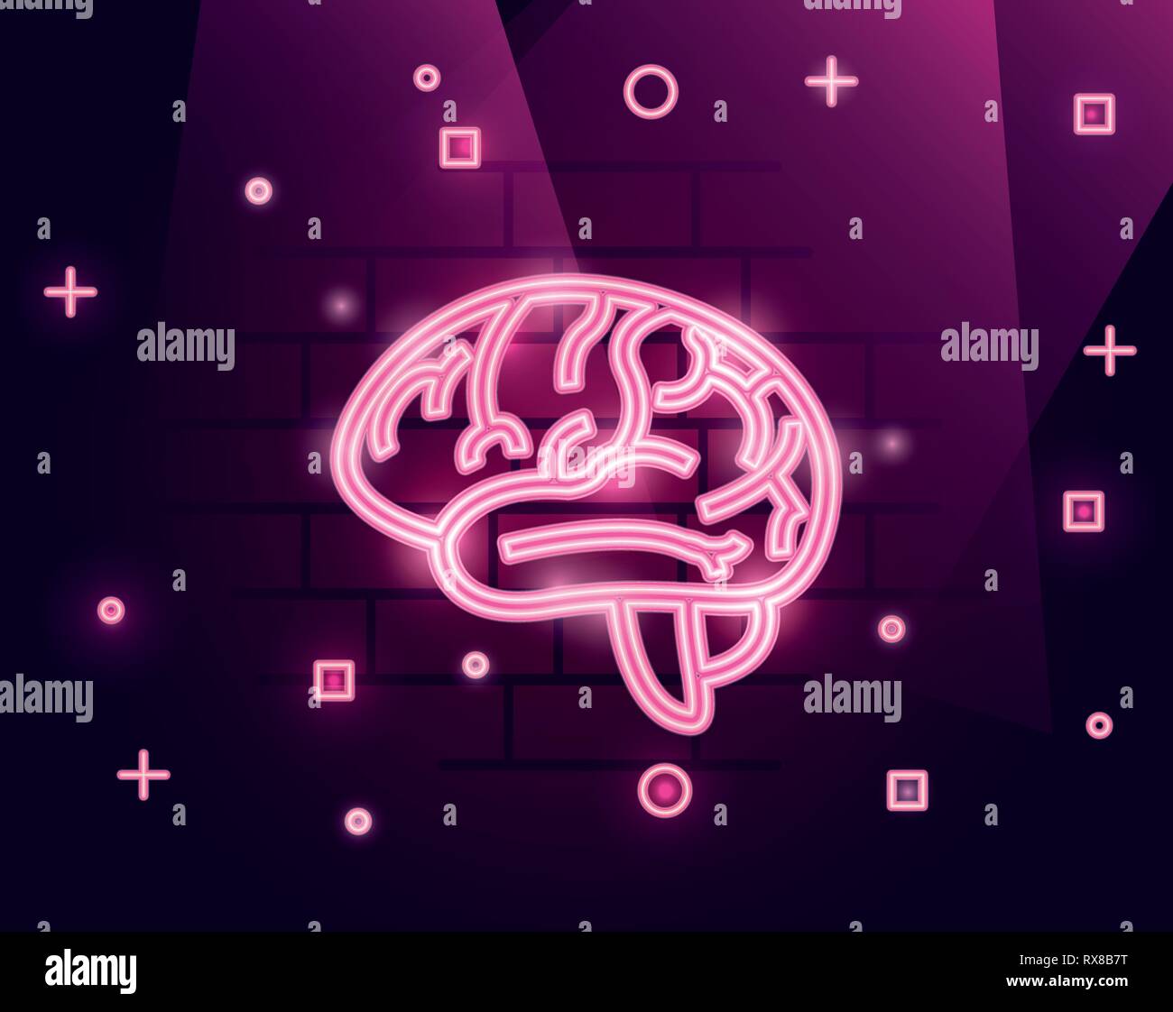human brain organ think poster vector illustration Stock Vector Image ...