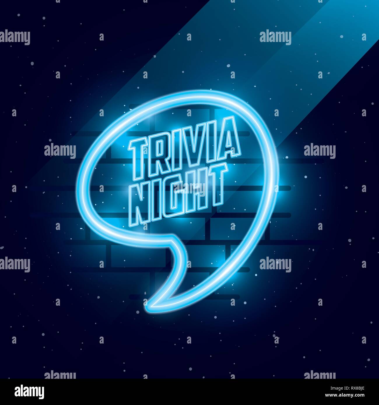 trivia night speech bubble announcement neon light vector illustration ...