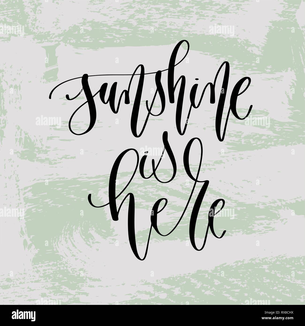 sunshine is here - hand lettering poster to summer holiday design on ...