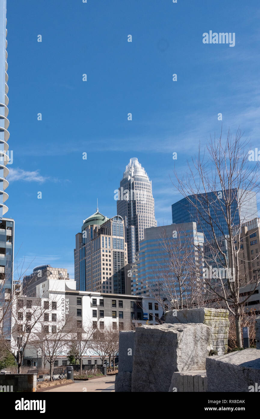Charlotte, USA - February 24, 2019: View of the Bank of America ...