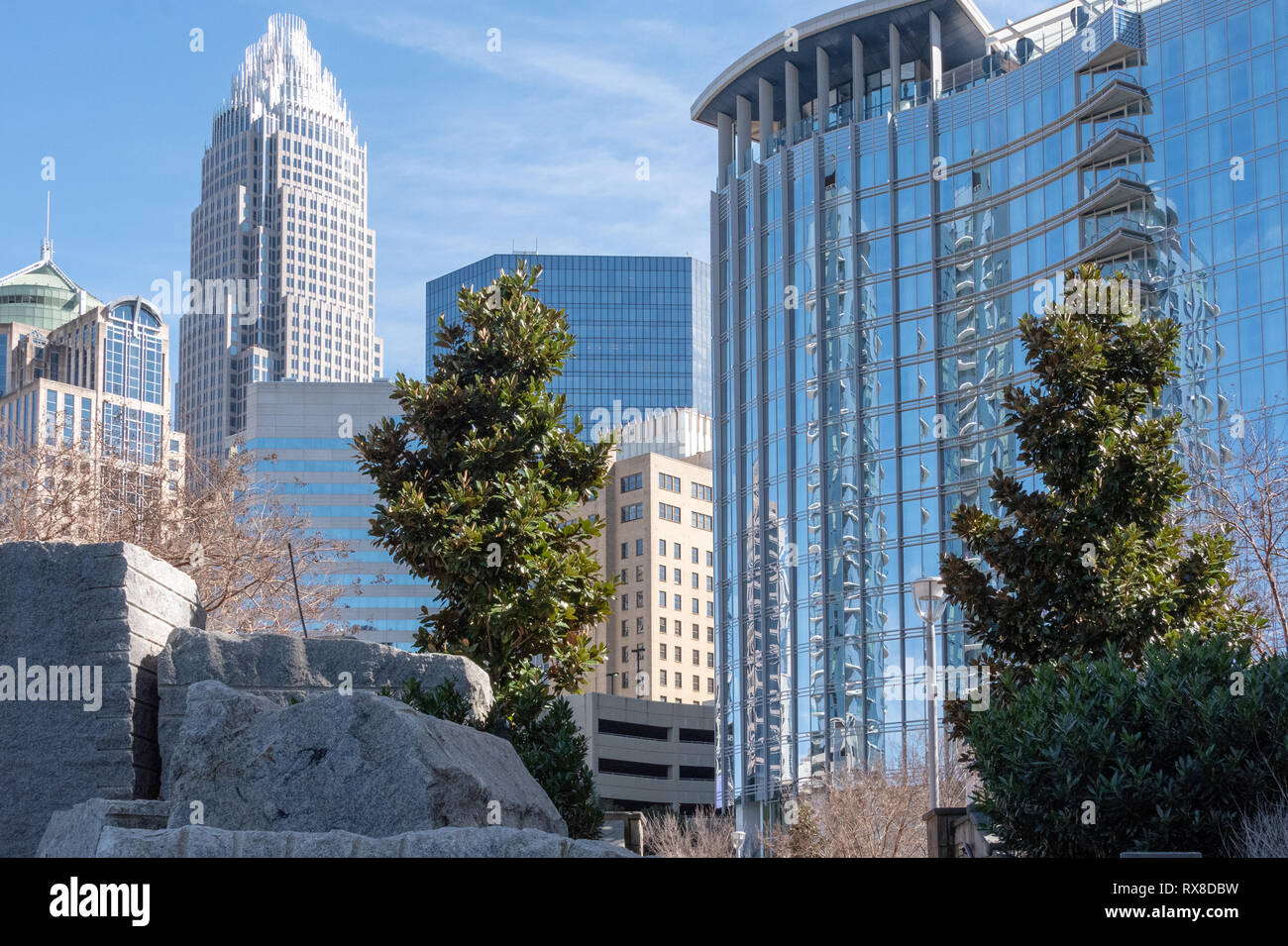 Charlotte, USA - February 24, 2019: View of the Bank of America ...