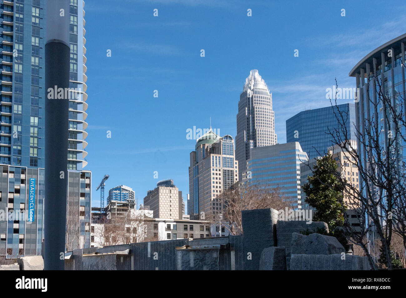 Charlotte, USA - February 24, 2019: View of the Bank of America ...