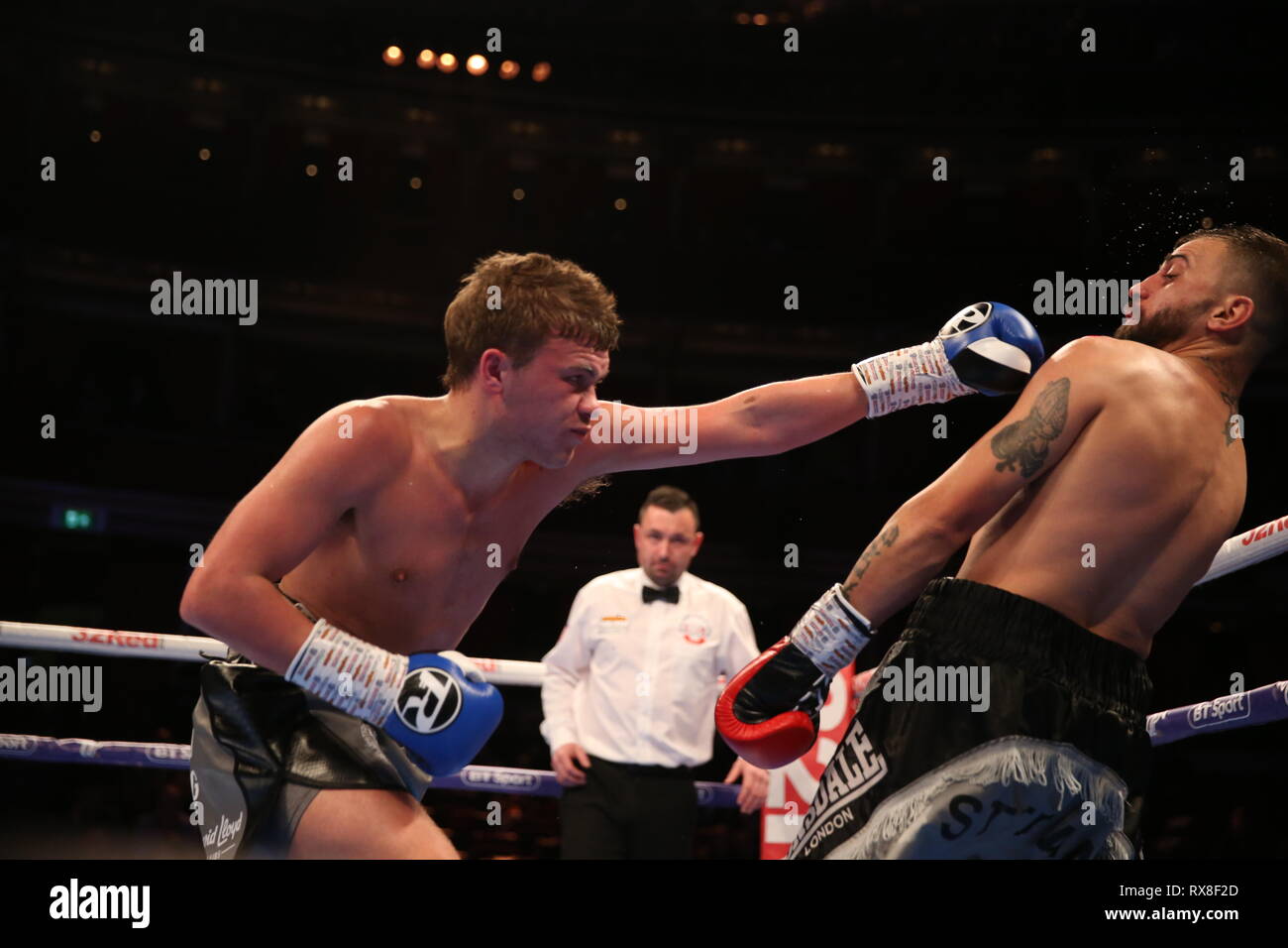 Jake Pettitt (left) and Stefan Slavchev during the Super-Bantamweight ...