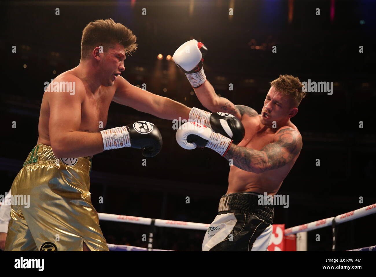 James Branch (left) and Kieiran Pitman during the Cruiserweight Contest ...