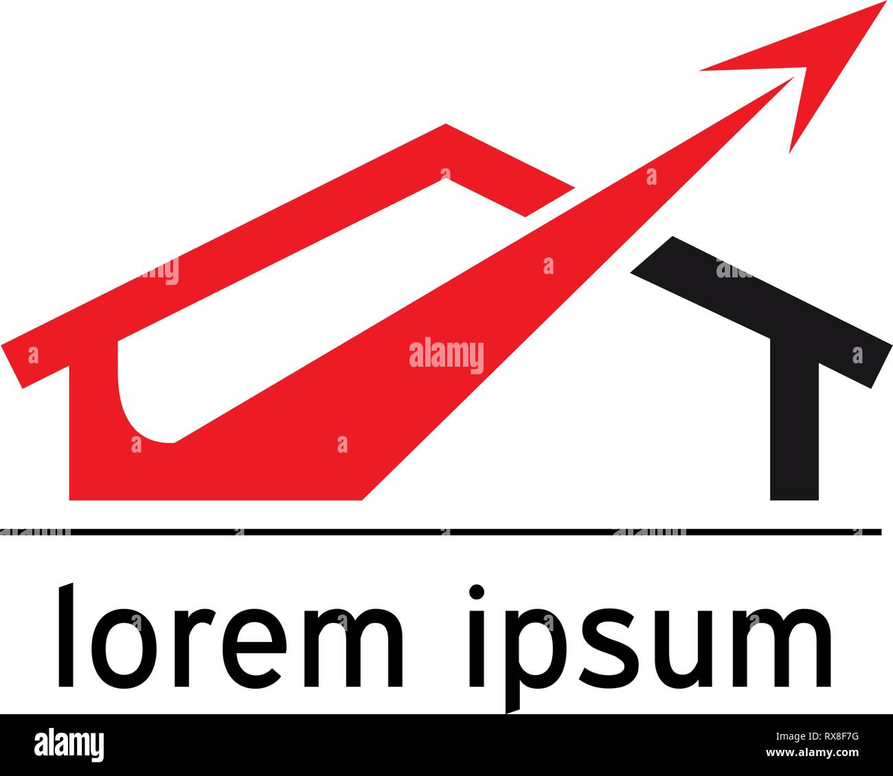 Red house arrow concept Stock Vector Images - Alamy
