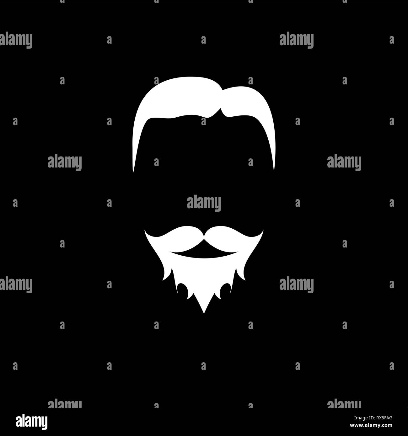 vector logo abstract man with beard on black background Stock Vector ...