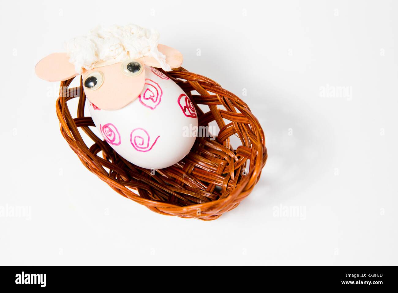 Ornate eggshells as ship - lamb in the nest - hand made easter ...