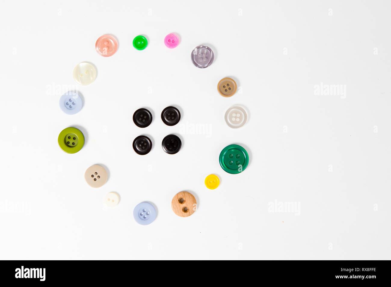 Shape of four holes Knob made of tailor's knobs of many sizes shapes ...