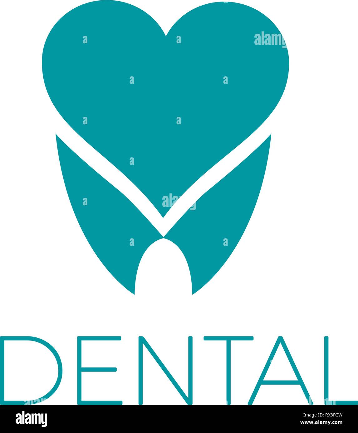 Vector logo abstract tooth with heart. Dental clinic concept Stock ...