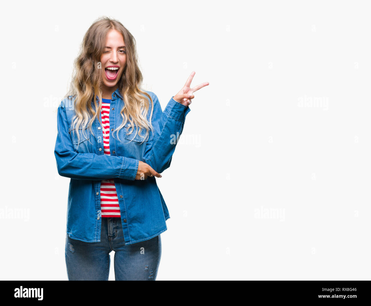 Hispanic beautiful woman winking face hi-res stock photography and ...