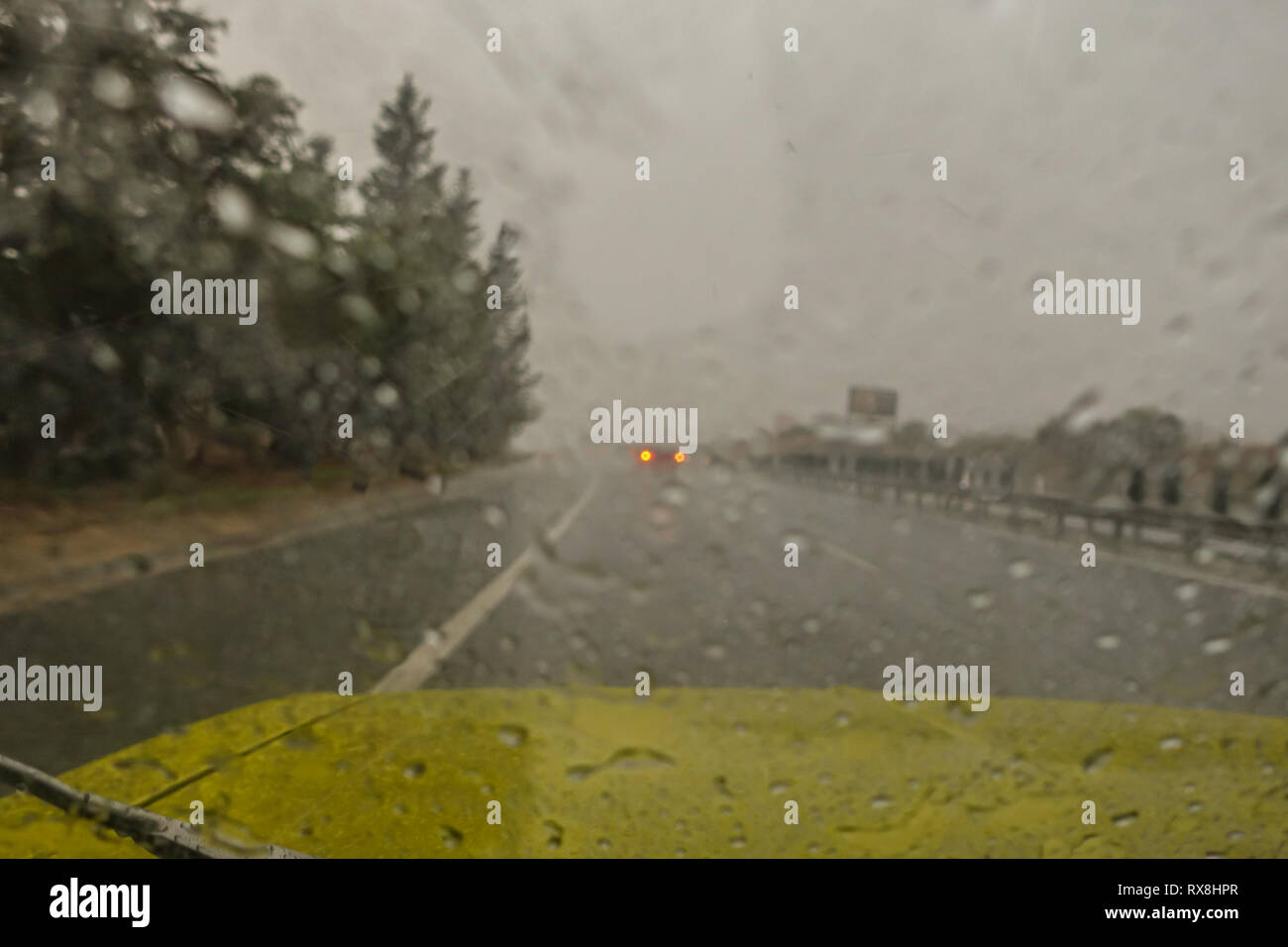Driving in heavy rain motorway hi-res stock photography and images - Alamy