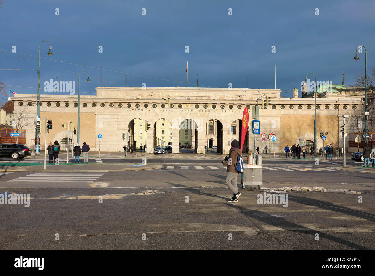 VIENNA, AUSTRIA - JANUARY 9, 2019: exterior of outer castle gate ...