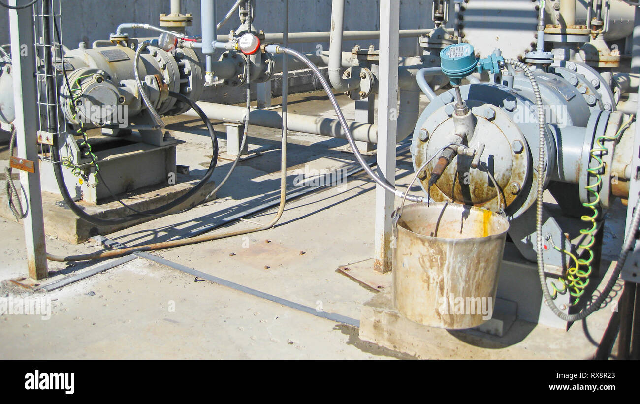 The pump for pumping hot products of oil refining. Equipment refinery ...