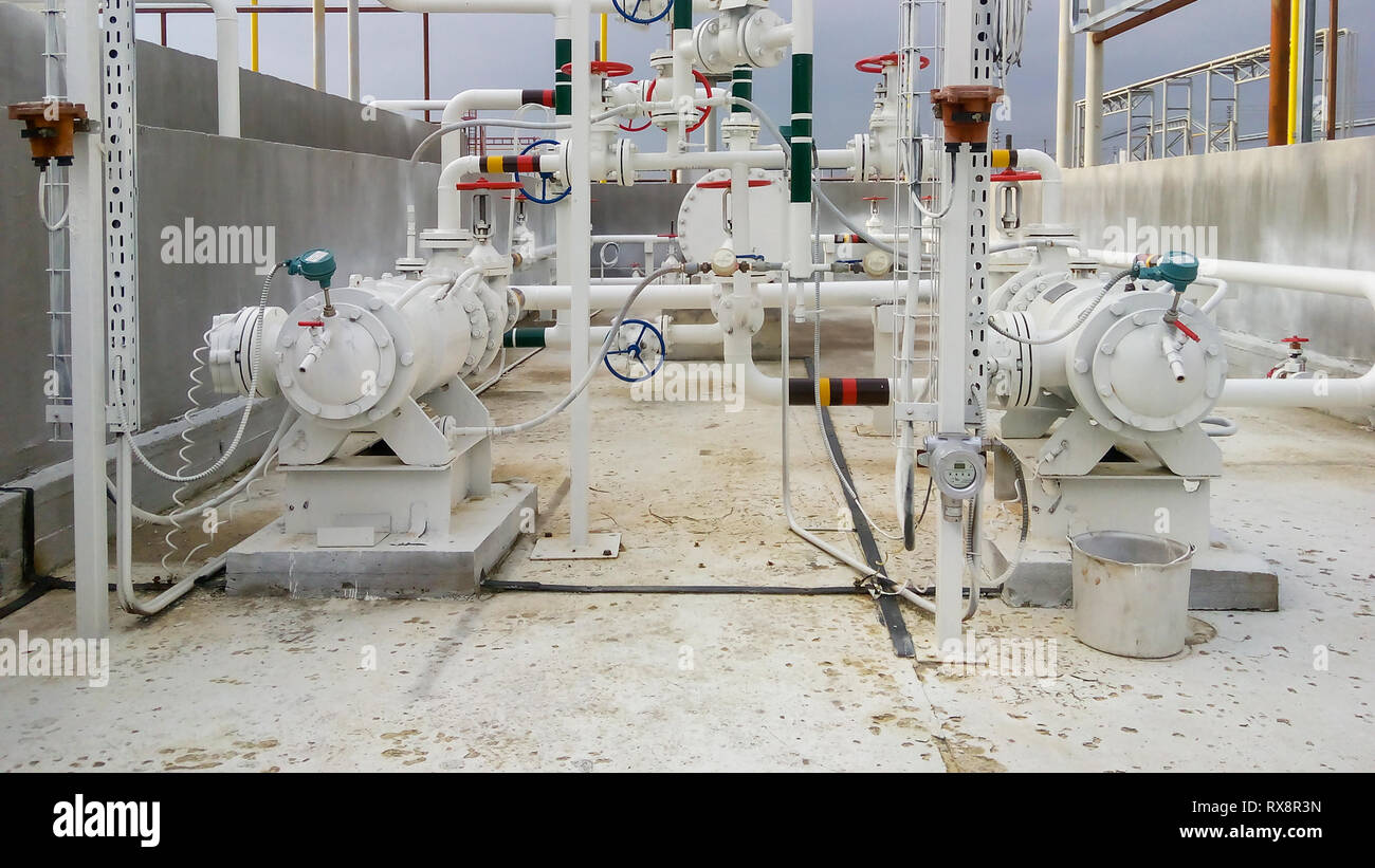 The pump for pumping hot products of oil refining. Equipment refinery ...