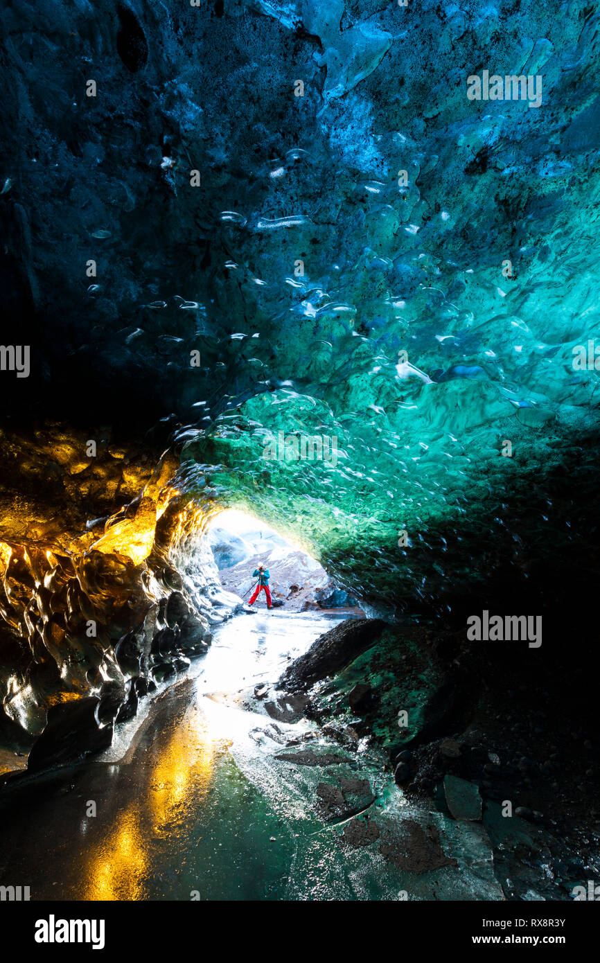 Ice cave, Skaftafell National Park, Southern Iceland, Iceland, Europe ...